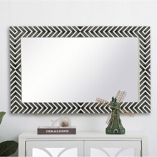 36"x22" Rectangular Modern MDF Glass Mirror Chevron - 22"x22" - Bed ...