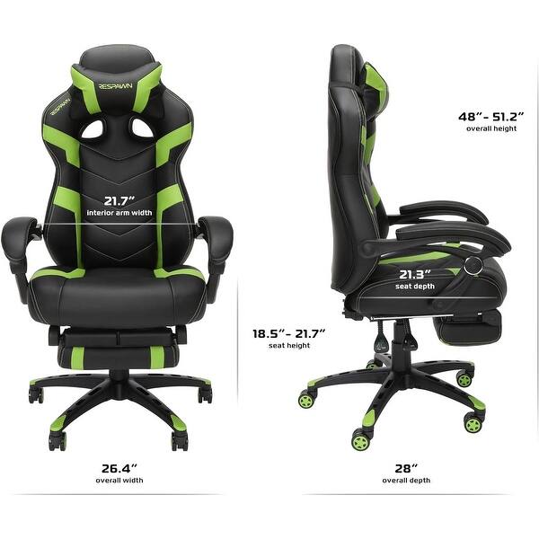 RESPAWN 110 Pro Gaming Chair - Gaming Chair with Footrest, Ergonomic ...