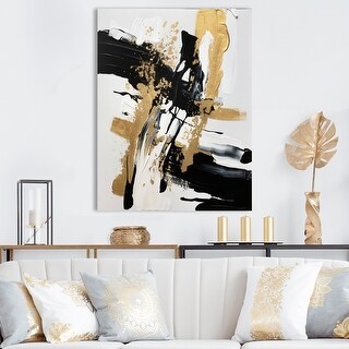 Designart "New Gold Balance II" Abstract Painting Wall Decor - Bed Bath ...
