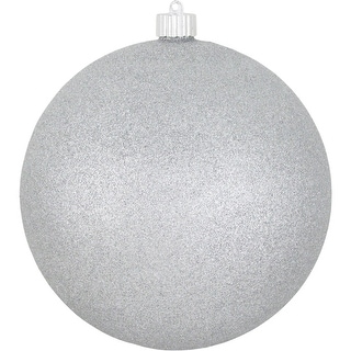 Silver Shatterproof Glitter Christmas Ball Ornament 8" (200mm) - Bed ...