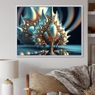 Designart "Fractal Turquoise Pastel Cosmic Architecture I" Fractals ...