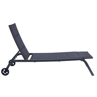 Patio Sun Lounger Pool Side Chaise Lounge Chair Beach Chair, Black ...