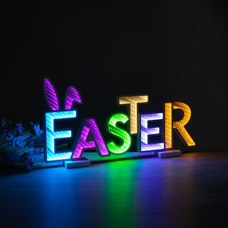 16.3 inch Battery Operated Lighted Infinity Easter Sign with USB ...