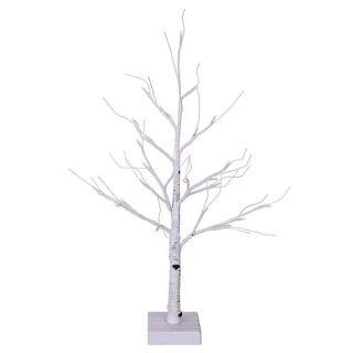 Vickerman 2' White Birch Twig Tree, Battery Operated Warm White 3mm ...