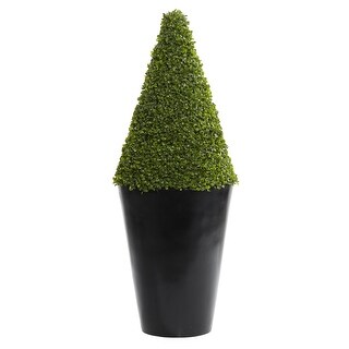 Fiberglass Box Plant Topiary - Black - Roche River Decor - Bed Bath ...