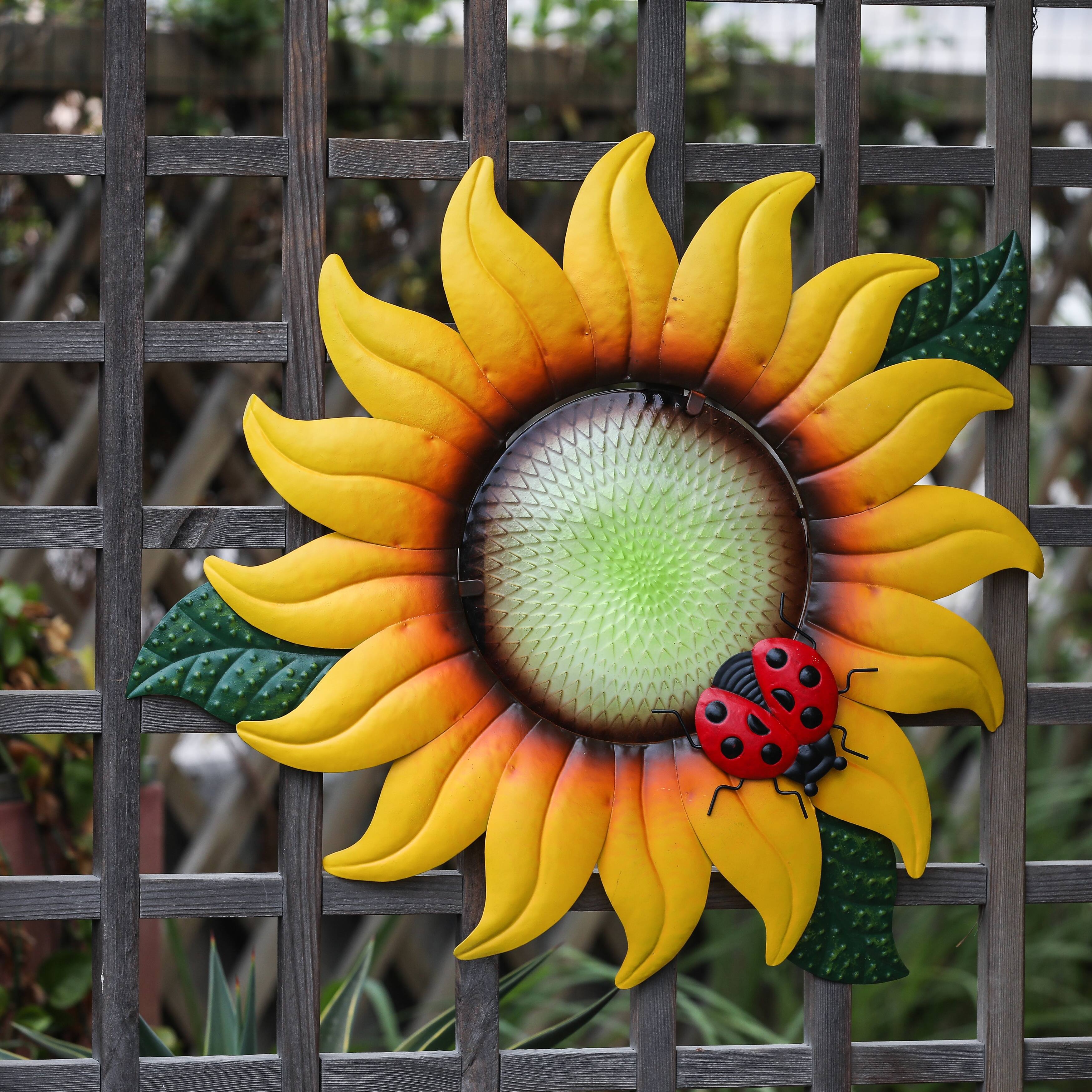Sunflower Metal and Glass Outdoor Wall Decor On Sale Bed Bath Beyond 33250665
