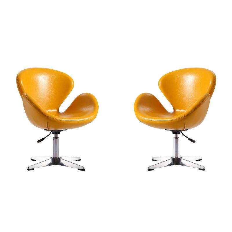 Manhattan Comfort Raspberry Upholstered Swivel Lounge Chair - Set of 2 ...