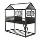 Twin Over Twin Bunk Beds with Roof, Metal Frame House , Low Bunk Bed ...
