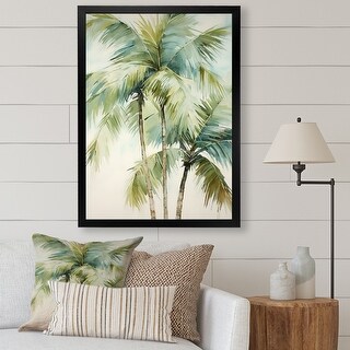 Designart "Green Minimalims Palm Trees I" Palms & Palm Trees Framed ...
