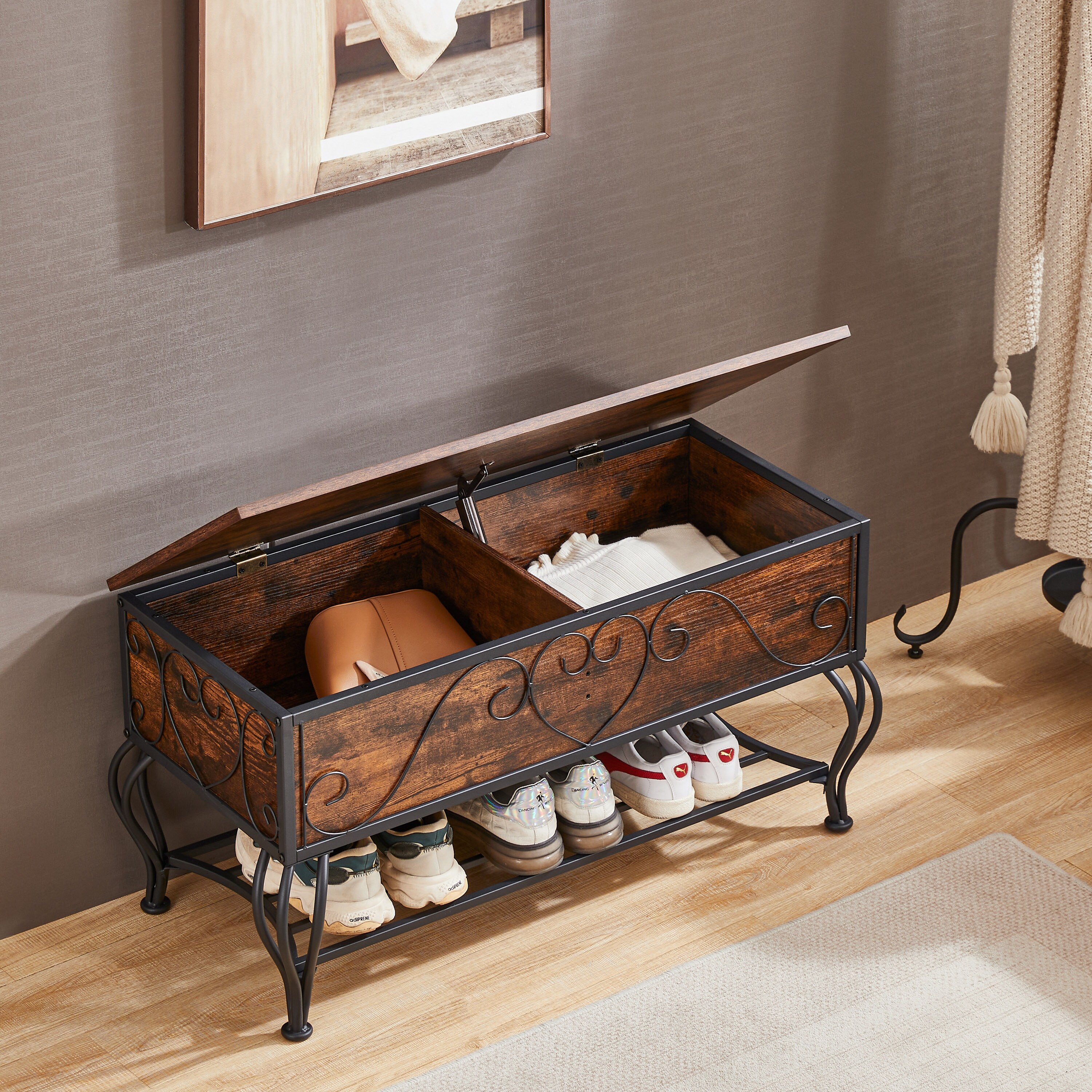 Shoe Rack Bench for Entryway with Shoe Storage Shelf - Bed Bath ...