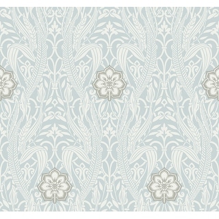 York Wallcoverings Gatsby Damask Blue Wallpaper - Bed Bath & Beyond ...