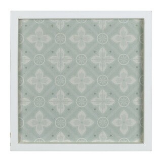 12" White and Green Square Farmhouse Tile Framed Wall Art - Bed Bath ...