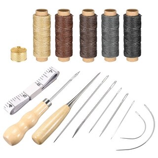 Leather Sewing Thread Hand Stitching Tools Kit, Includes Cords Needles ...