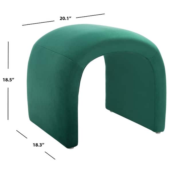 SAFAVIEH Kibo Curved Waterfall Velvet Ottoman. - Bed Bath & Beyond ...