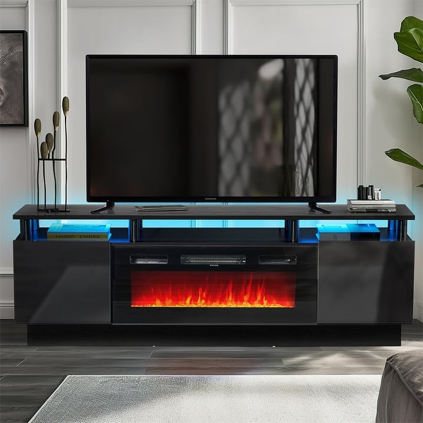 70'' Fireplace TV Stand with 36" Electric Fireplace - Bed Bath & Beyond ...