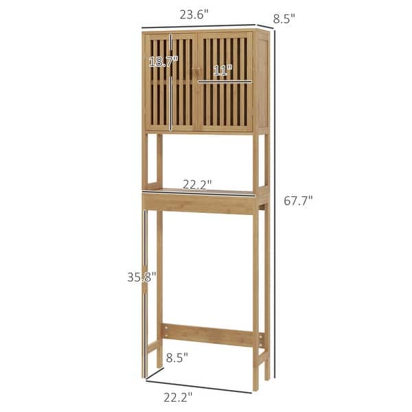 Bamboo Over The Toilet Storage Cabinet Over Toilet Bathroom Organizer ...