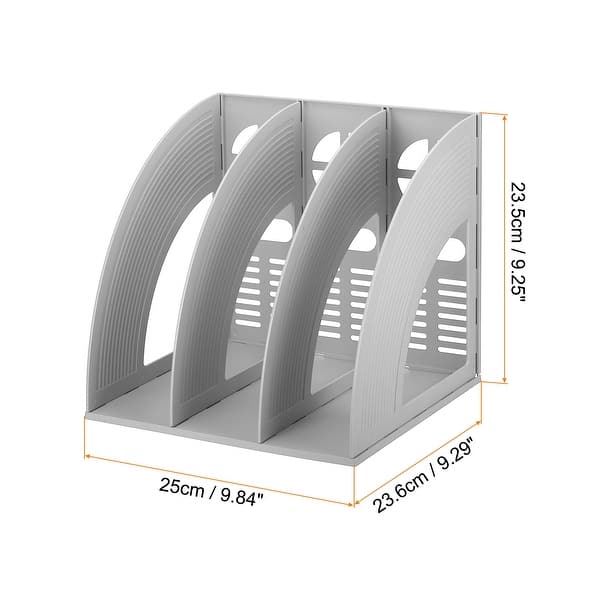 Magazine File Holder, Plastic Vertical 3 Compartment Storage Rack - 3 ...