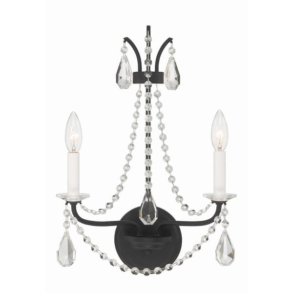 Crystorama Lighting Group KAR-90902-CL-MWP Karrington 2 Light 19" Tall ...