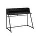 Black Trapezoid-shaped Legs Home Office Computer Desk with Sturdy ...