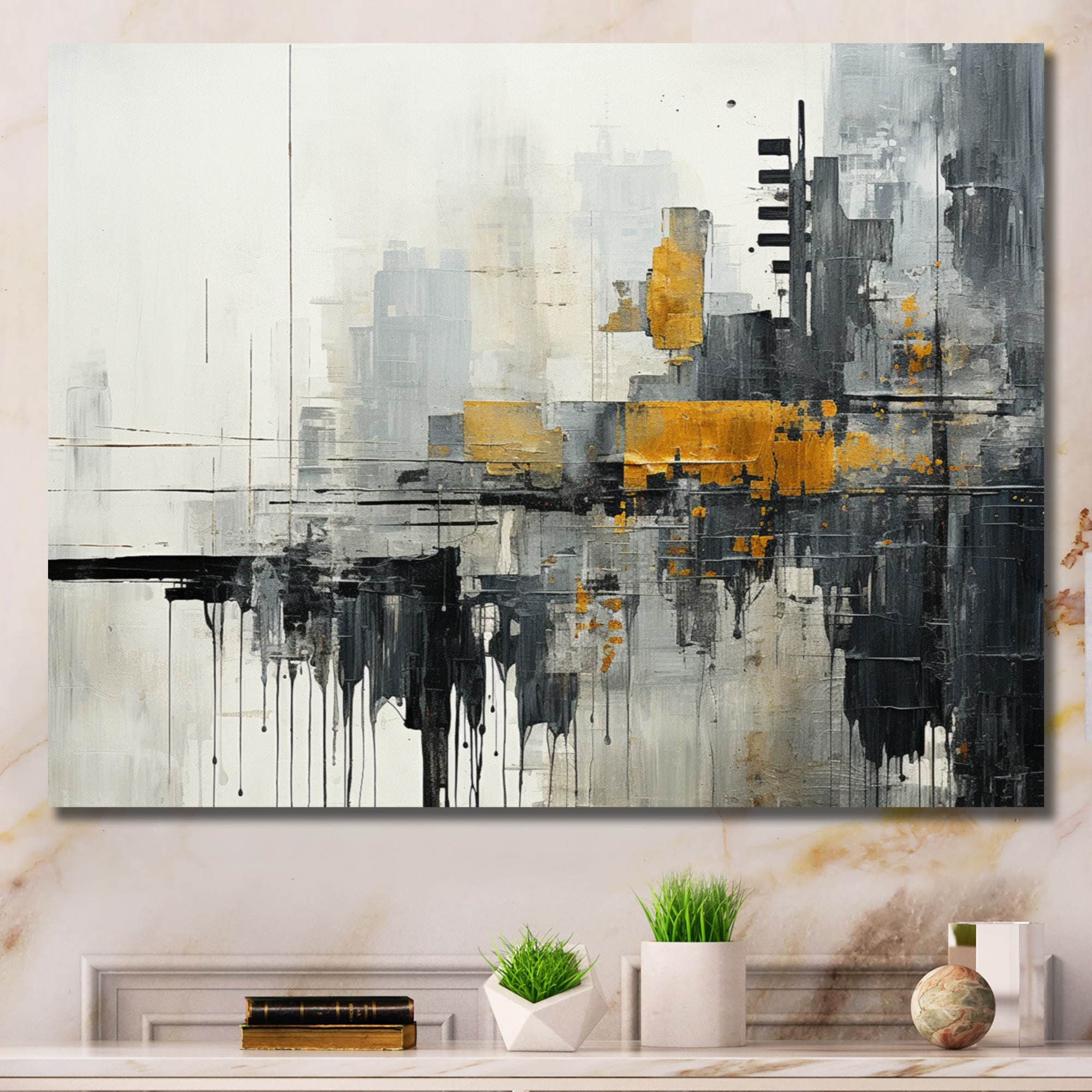 Designart "Collage Frozen Snow III" Abstract Collages Wall Decor - Bed ...