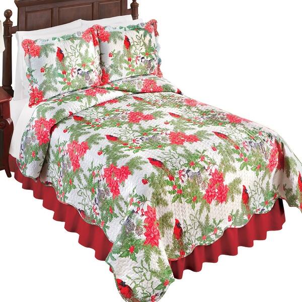 Cardinal & Chickadee Winter Bird Quilt - Bed Bath & Beyond - 39001756