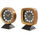 Gold Metal Round and Square Decorative Clock with Black Bases and White ...
