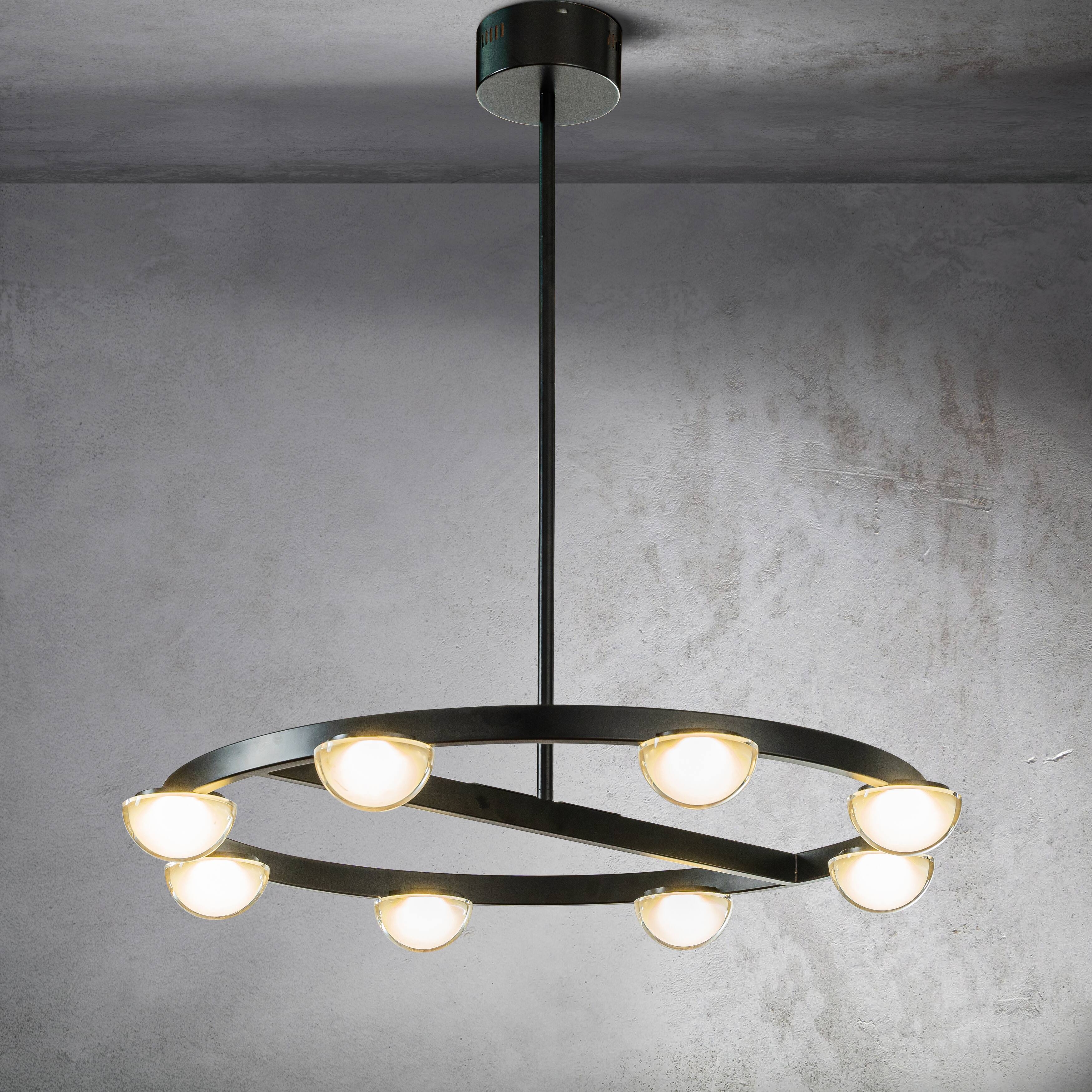CraftHome 8-Light Modern Wagon Wheel Integrated Led Chandelier in Matte ...