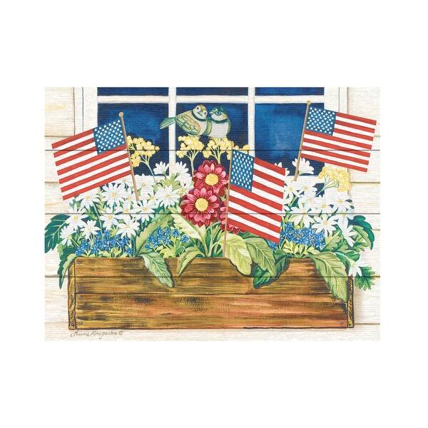 Laurie Korsgaden '3 Flag Flower box' Wood Slat Art - Multi - Bed Bath & Beyond - 37528099