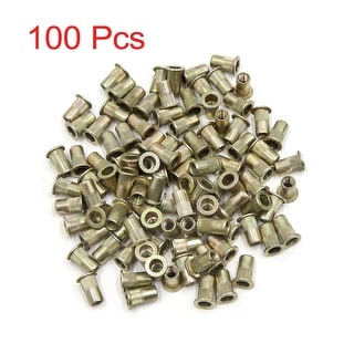 100pcs Steel M5 Automotive Car Flat Head Type Rivet Nut Insert Fastener ...