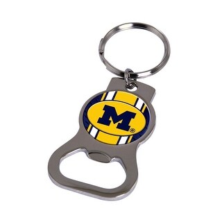 NCAA Univ. of Michigan Silver-Tone Bottle Opener Key Ring By Rico ...