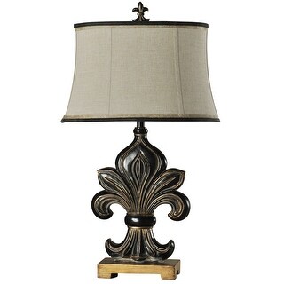 Delacora SC-L38775 Fleur De Lis 35'' Tall Accent Table Lamp with Fabric ...