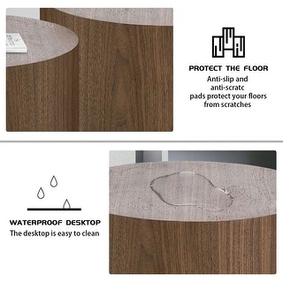 Set of 2 Side Table Coffee Table Bedside Table with Pure Manual Welt ...