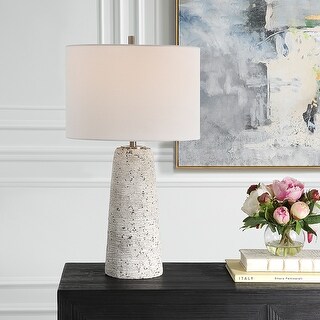 Off-white Ceramic Stone Textured Table Lamp by David Frisch - Bed Bath ...