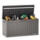 60 Gallon Deck Box, Outdoor Storage Box with Padlock,Gardening Tools ...
