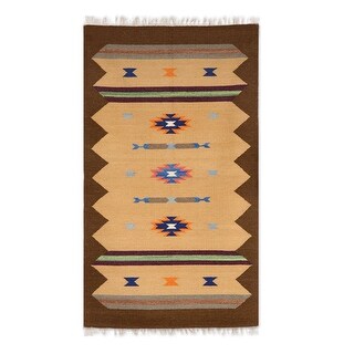 Handmade Beige Delight Wool area rug (India) - Big - Bed Bath & Beyond ...