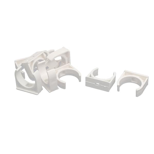32mm Dia PVC U Shaped Pipe Fitting Clamps Clips Water Tube Holder White ...