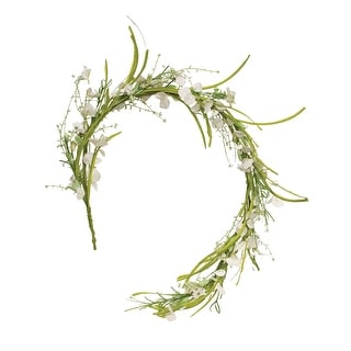 White Wild Flowers and Silver Dollar Garland 4ft - Green - Bed Bath ...