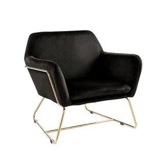 30 Inch Modern Accent Chair with Gold Metal Frame - 29.5L x 26W x 31H ...