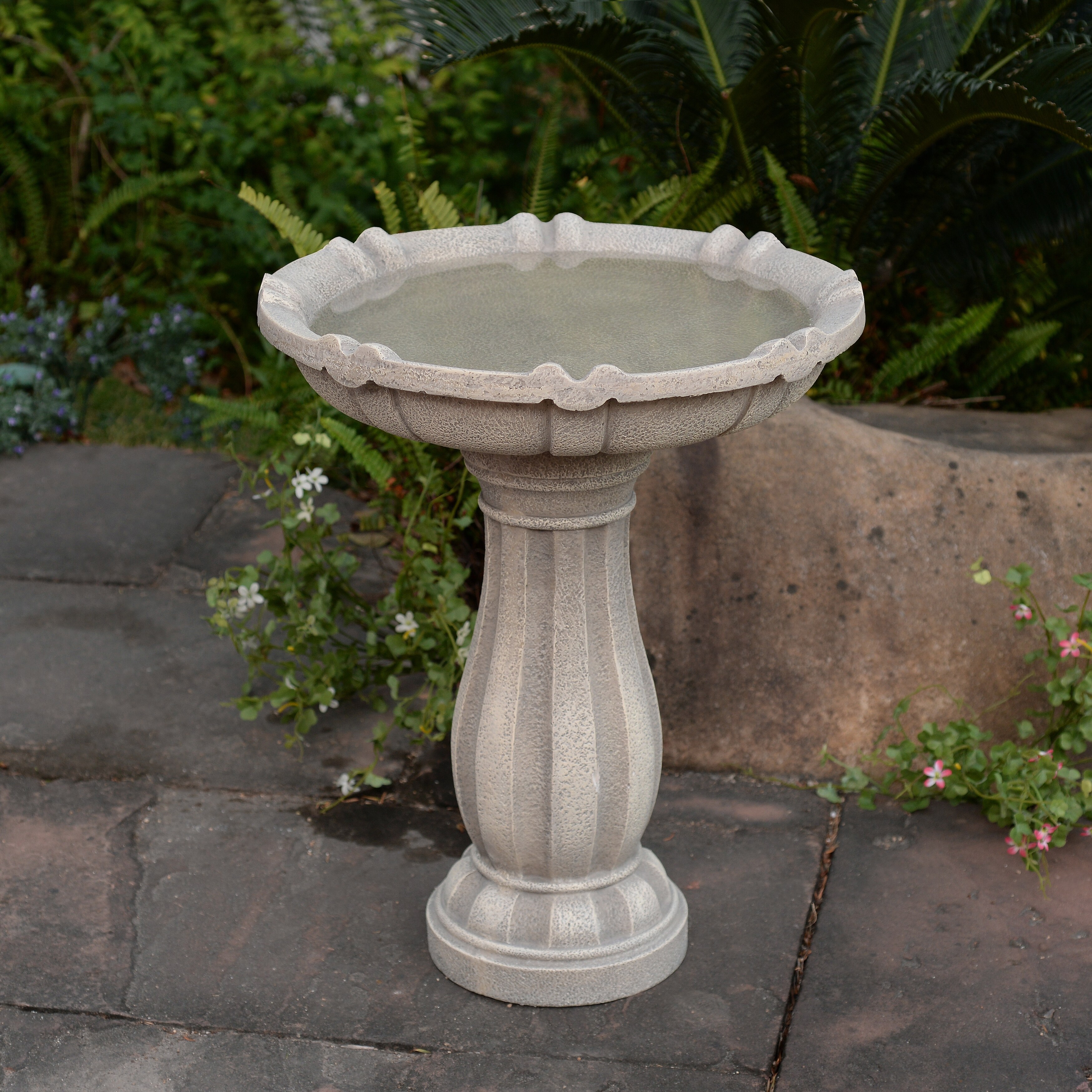 Tethys Light Stone Birdbath - 18" x 22" - Bed Bath & Beyond - 33744823