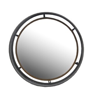 20 Inch Round Wall Mirror with Metal Frame, Gray and Silver - Bed Bath ...