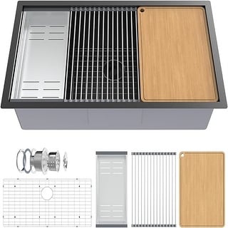Stainless Steel Undermount Integrated Ledge Multifunctional Workstation ...
