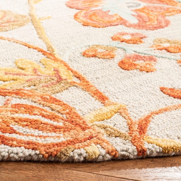 orange patterned wool rug
