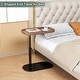 C-Shaped Swivel Side Table, 360° Rotating, Adjustable Height, Black ...