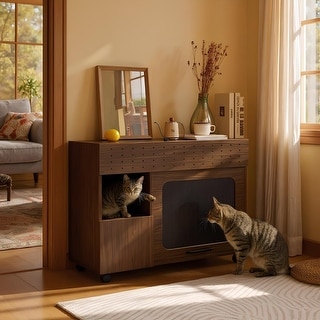Furniture Style multi-use Cat litter box house With Storage - Bed Bath ...