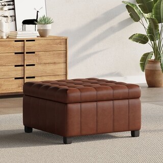 Lismore Faux Leather Storage Ottoman by Christopher Knight Home - On ...