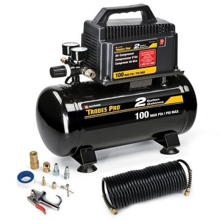 Trades Pro 2 Gallon Air Compressor With Accessories, 100 PSI Max ...