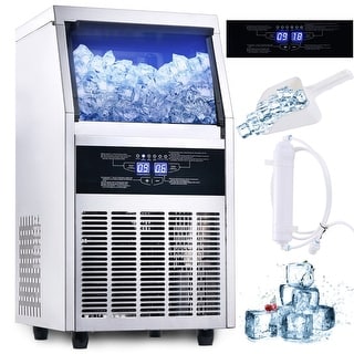 Commercial Ice Maker 150lb Stainless Steel Bar Restaurant Built-in Cube ...