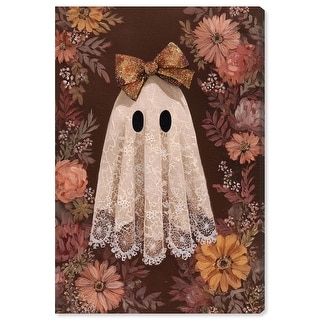 Bowed Boo I Halloween Art Decor Wrapped Canvas Print by Art Remedy ...