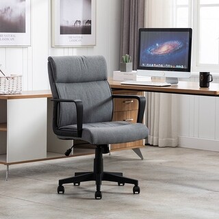 Office Chair Spring Cushion Mid Back 360 Swivel Chair - Overstock ...