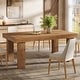 Solid Wood Dining Table, 63" Farmhouse Rectangle Kitchen Table for 4-6 ...